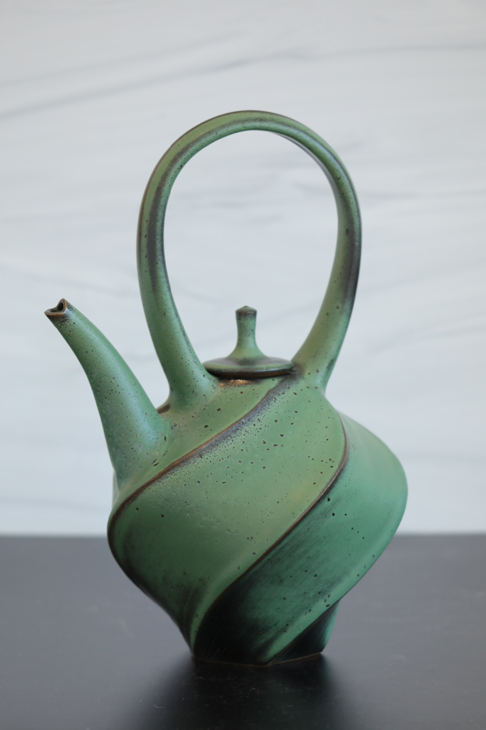 Green Carved Teapot | JIM CONNELL | Blue Spiral 1 | Fine Art + Craft ...