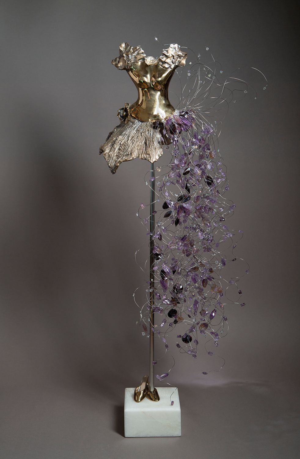 High Polish Bronze Torso - Amethyst & Citrine | Estella Fransbergen | CODA Gallery