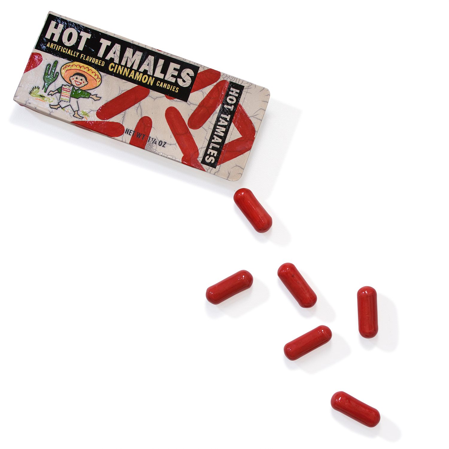 Hot Tamales Box with 6 Candies Wall Sculpture | Karen Shapiro | CODA Gallery